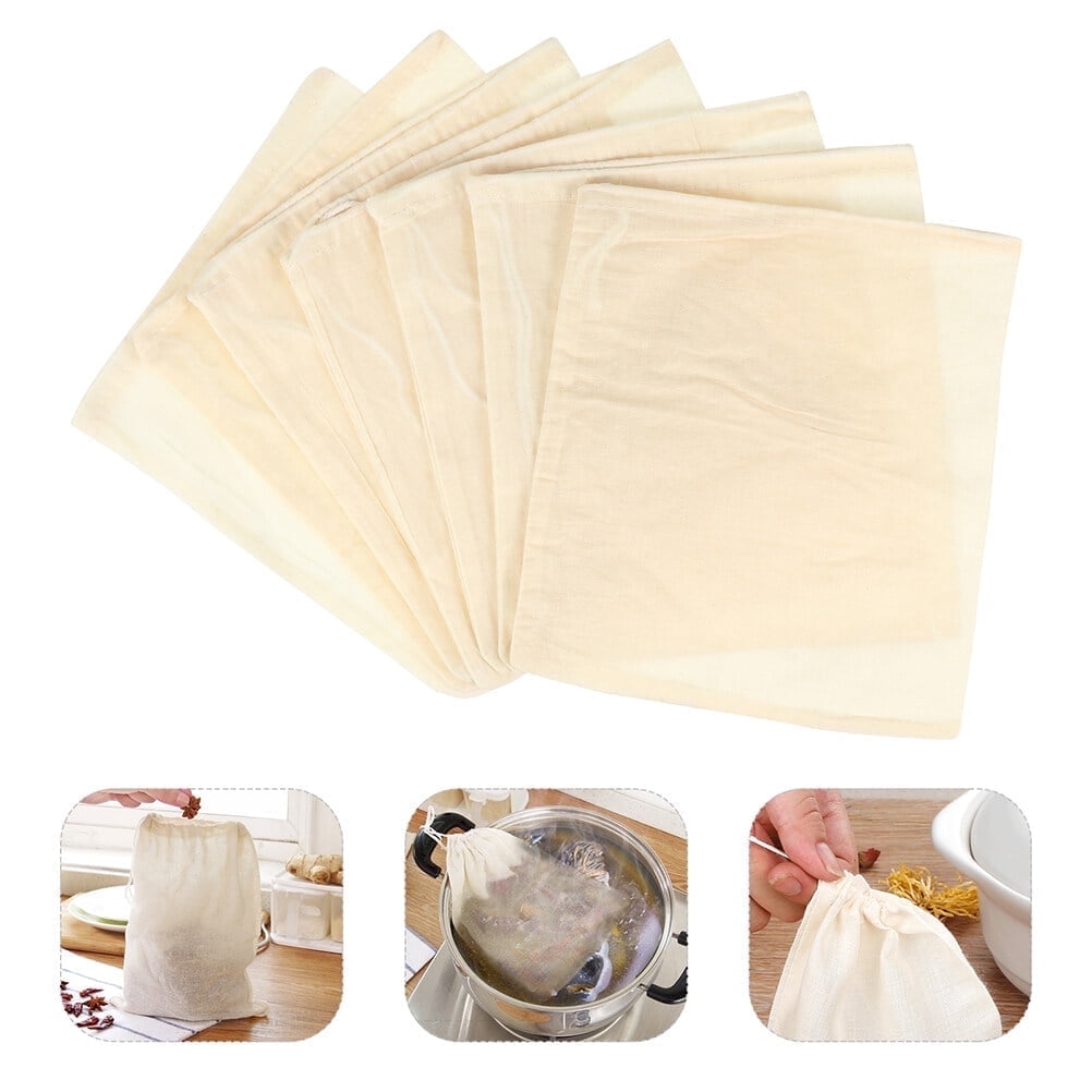 Spice Bags For Cooking,10pcs Drawstring Strainer Bags Cheesecloth ...