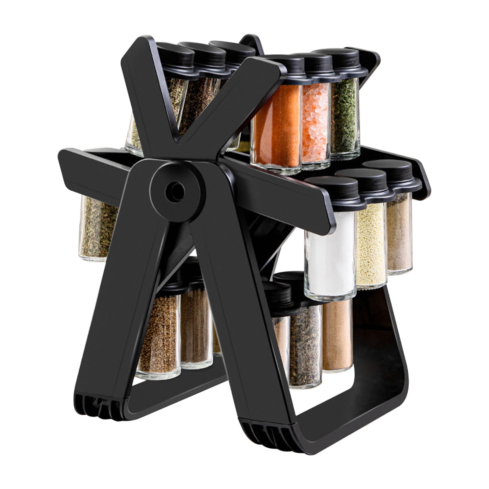 Spice Bottle Rotating Spice Rack 18Pcs Seasoning Bottle Seasoning Jar ...