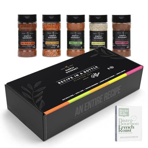 Spice Box Gift Set 5x 3oz Bottles Premium Blends With Recipe Cards Best ...