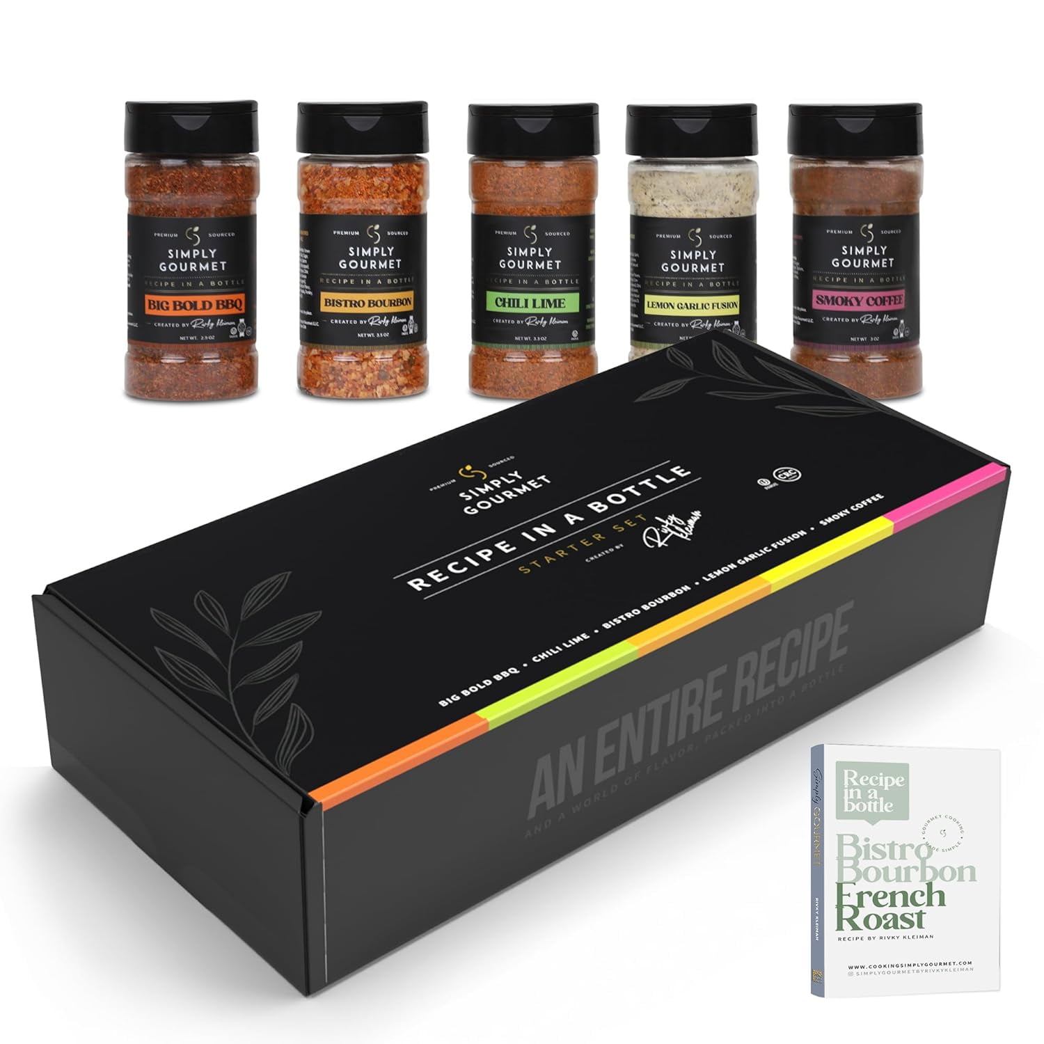 Spice Box Gift Set 5x 3oz Bottles | Premium Blends With Recipe Cards ...