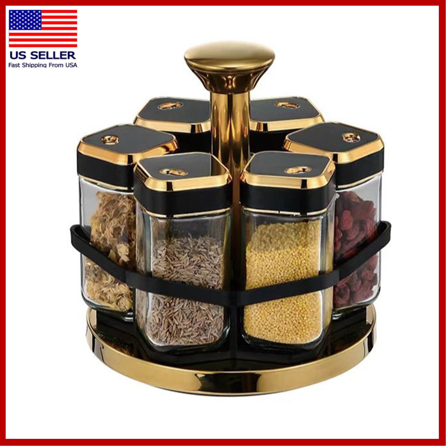 Spice Carousel 360° Rotating Lazy Susan Organizer - Multipurpose Spice ...