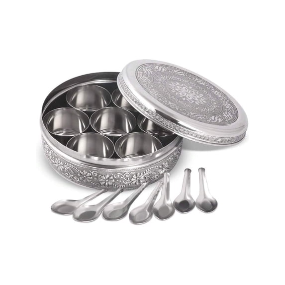 Spice Container Masala Dabba, 7 Spice Jars, Holds 7 Spices, Spice ...