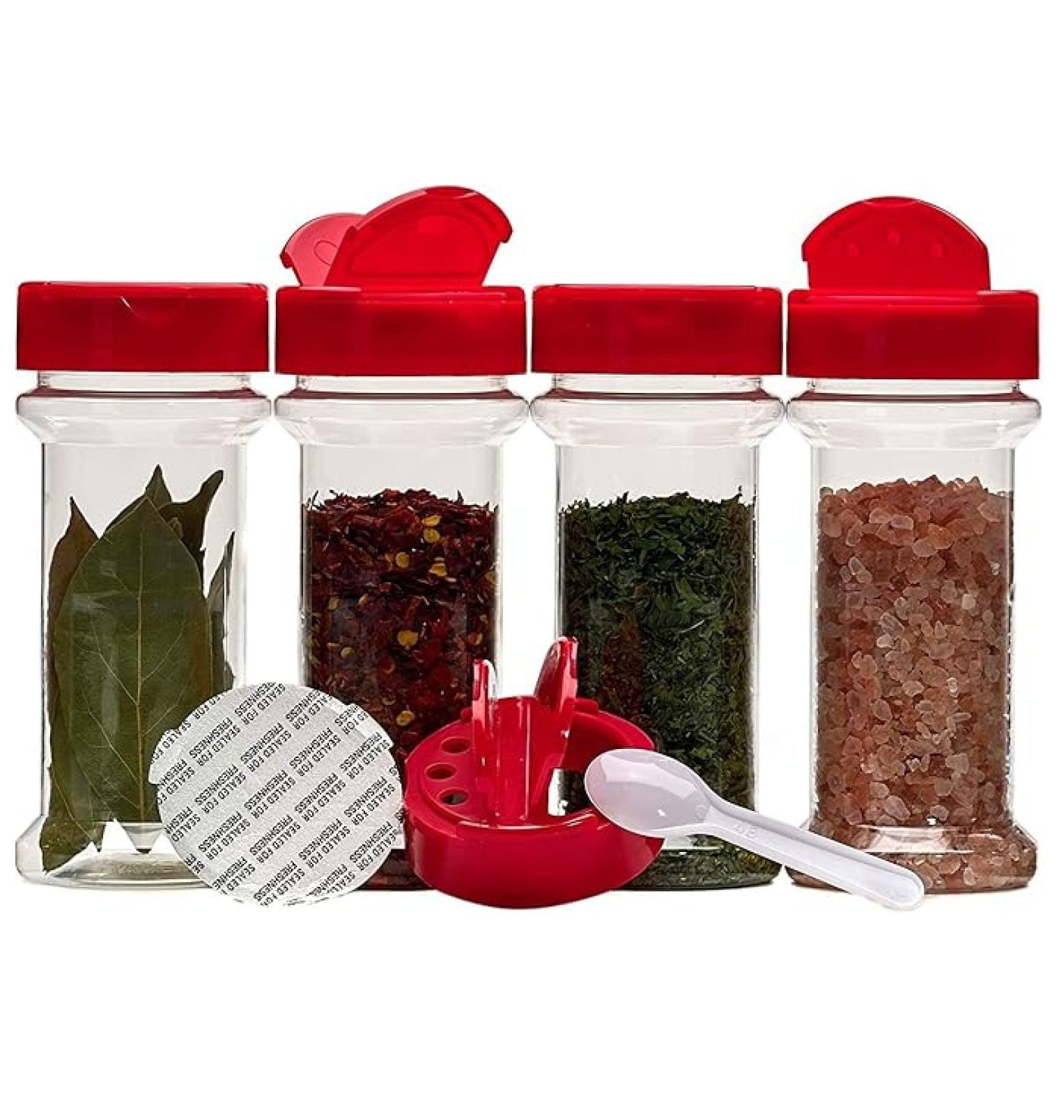 Spice Containers 10 sets - 7 oz. clear plastic pet spice jars storage ...