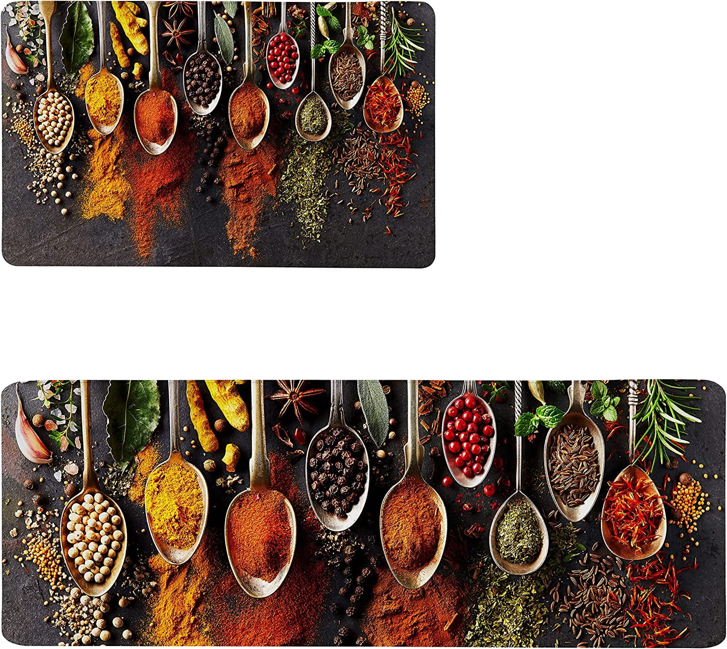 Spice Cooking Kitchen Rugs Set of 2 Anti-fatigue 0.4 Inches Thick ...