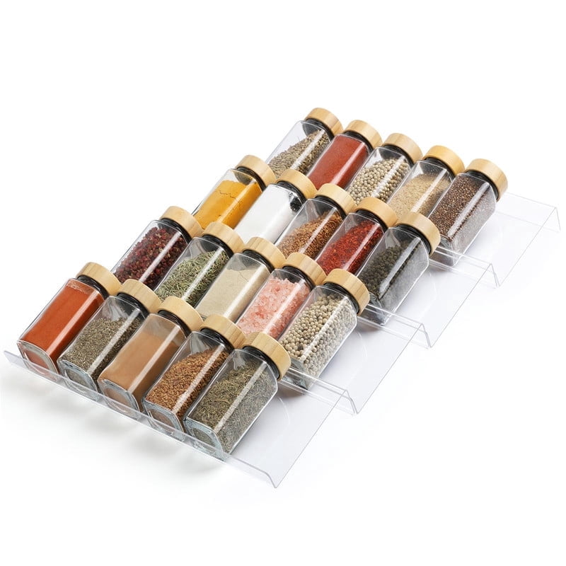 Spice Drawer Organizer 4 Tier, Acrylic Seasoning Organizer Rack, Clear ...