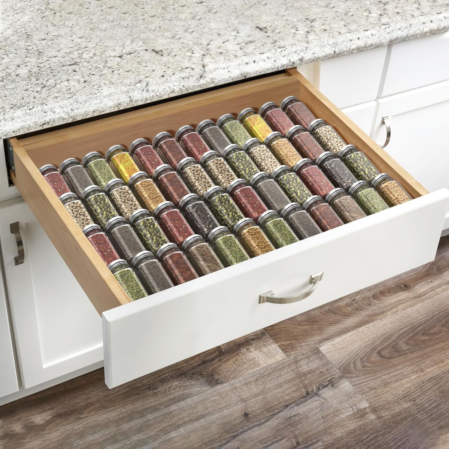 Spice Drawer Organizer,Spice Rack Drawer for Kitchen, 4 Tier Acrylic ...