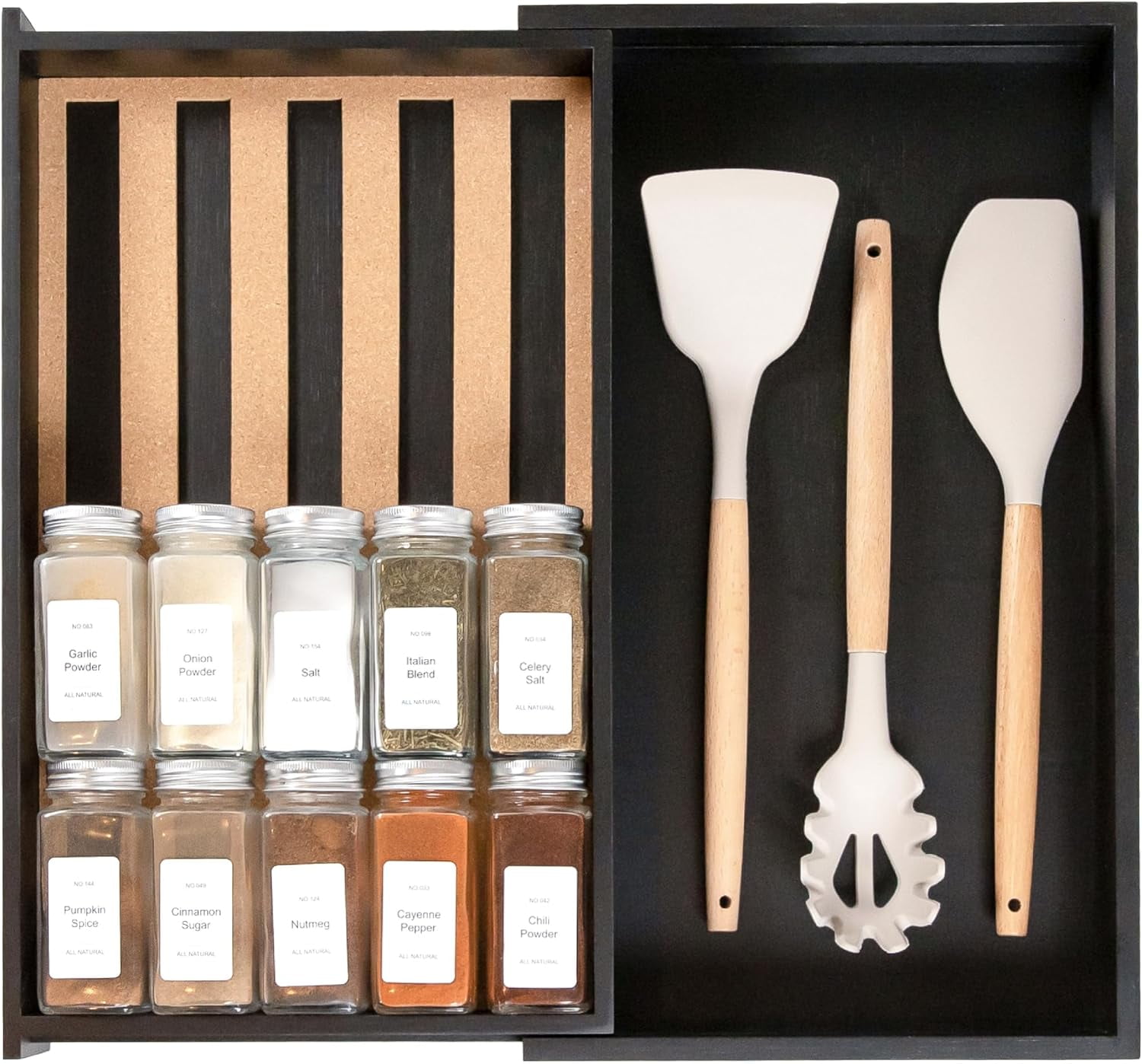 Spice Drawer wih Expandable Sorage. Holds up o 15 Spice Jars (No ...