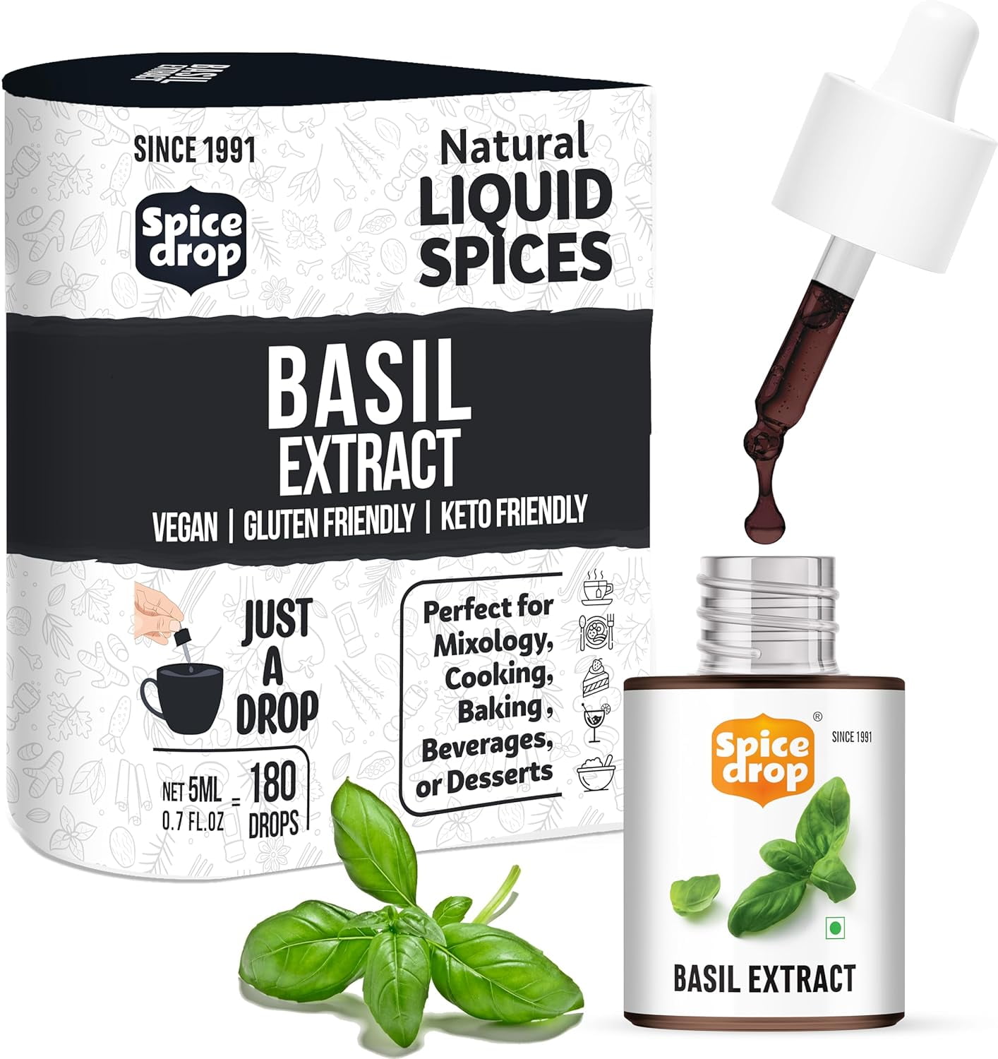 Spice Drop Basil Extract | 100% Natural | For Soup, Pasta, Pizza ...