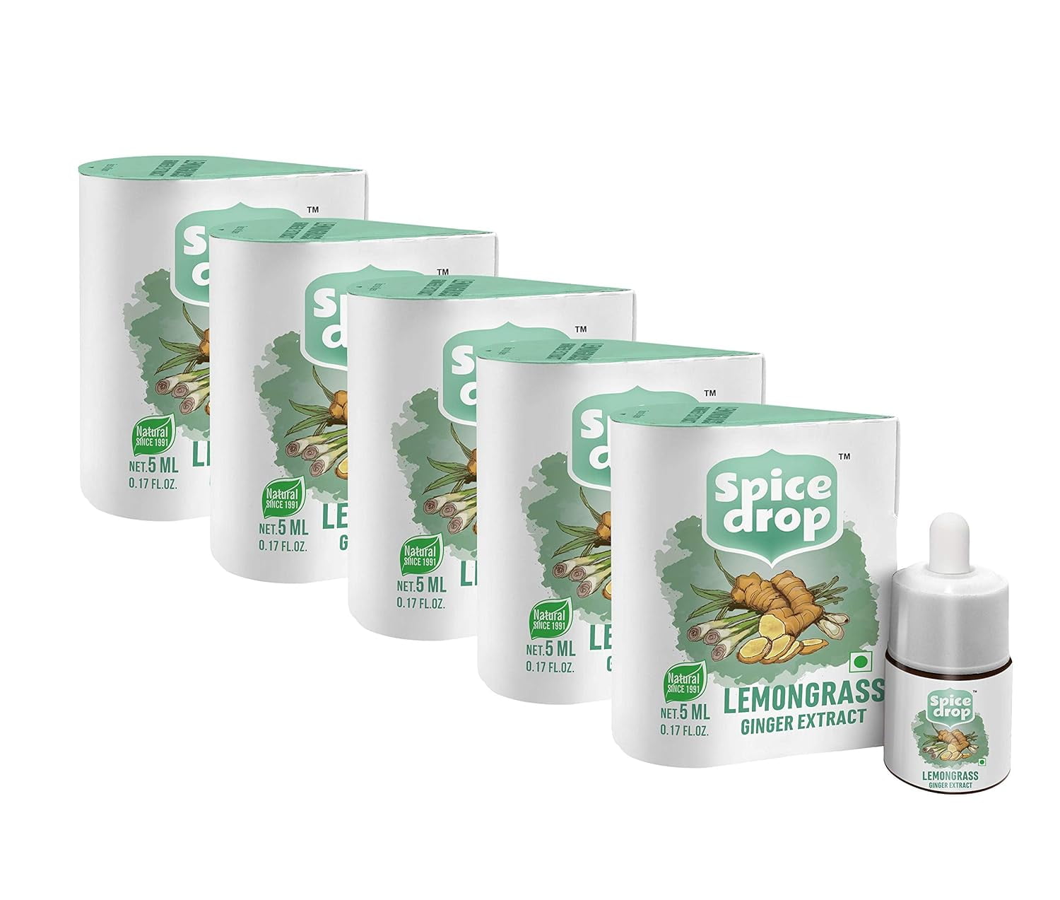 Spice Drop Lemongrass Ginger Extract Tea - 900 Cups, Pack Of 5 X 5ml, 0 ...