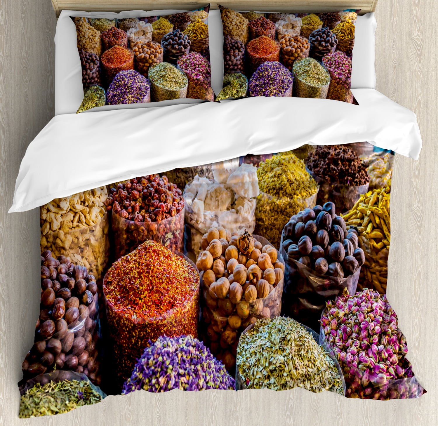 Spice Duvet Cover Set Queen Size, Dried Herbs Flower Spices in the ...