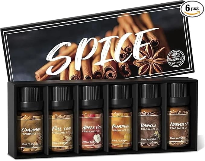 Spice Fragrance Oil Set – 6x10ml Bottles for Candle Making, Soap, Slime ...