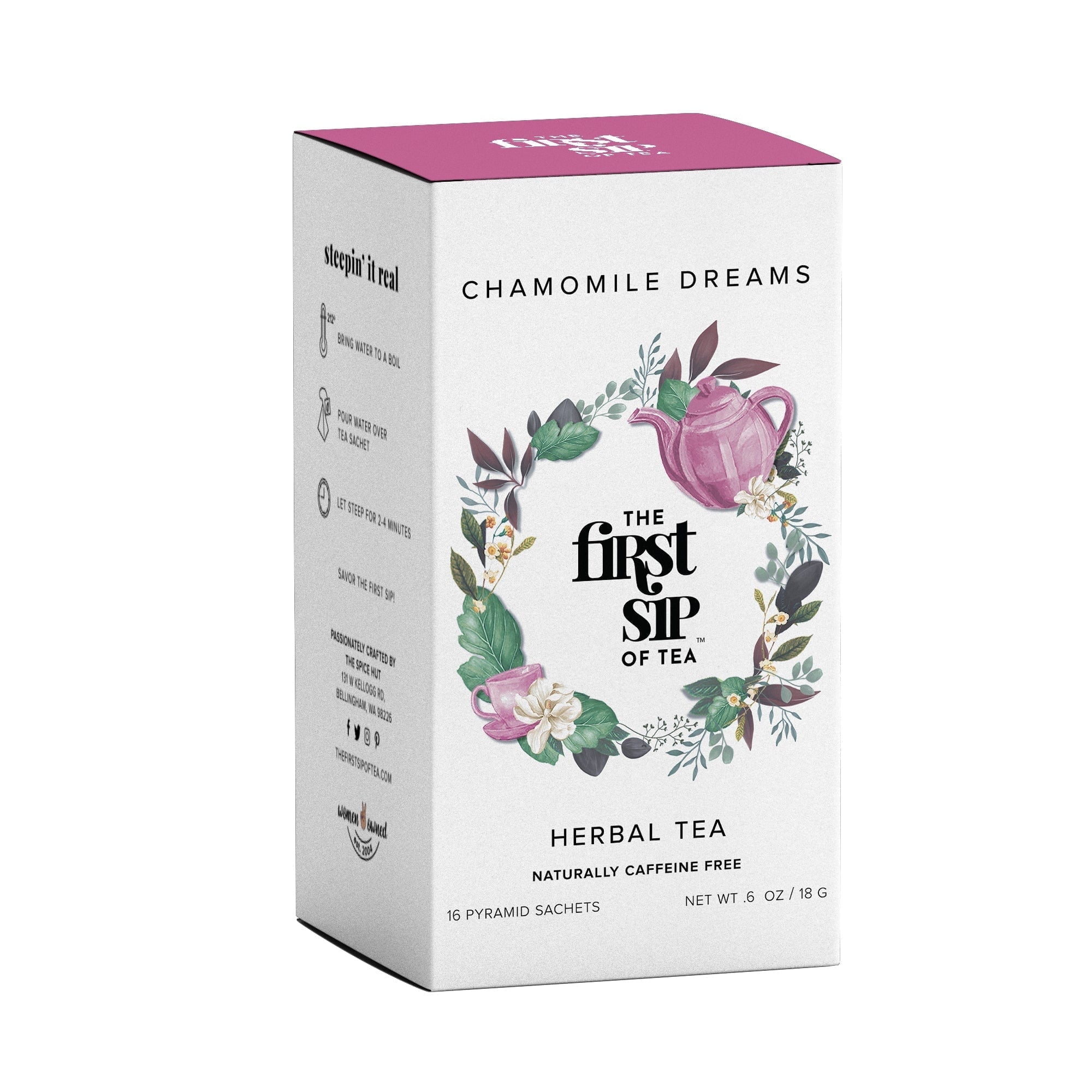 Spice Hut - Chamomile Dreams Herbal Tea, 100% Caffeine Free - Chamomile ...