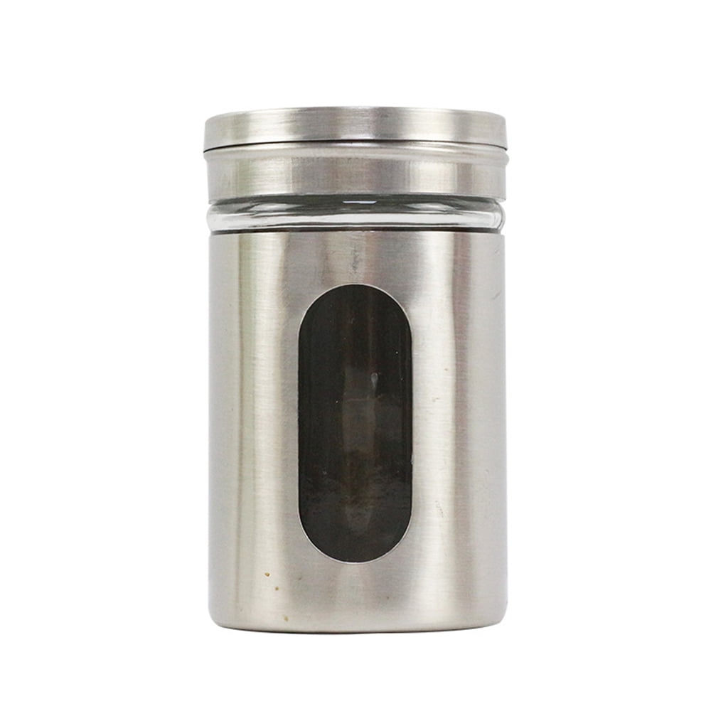 Spice Jars 80ml Stainless Steel Seasoning Storage Box Round Empty Spice ...