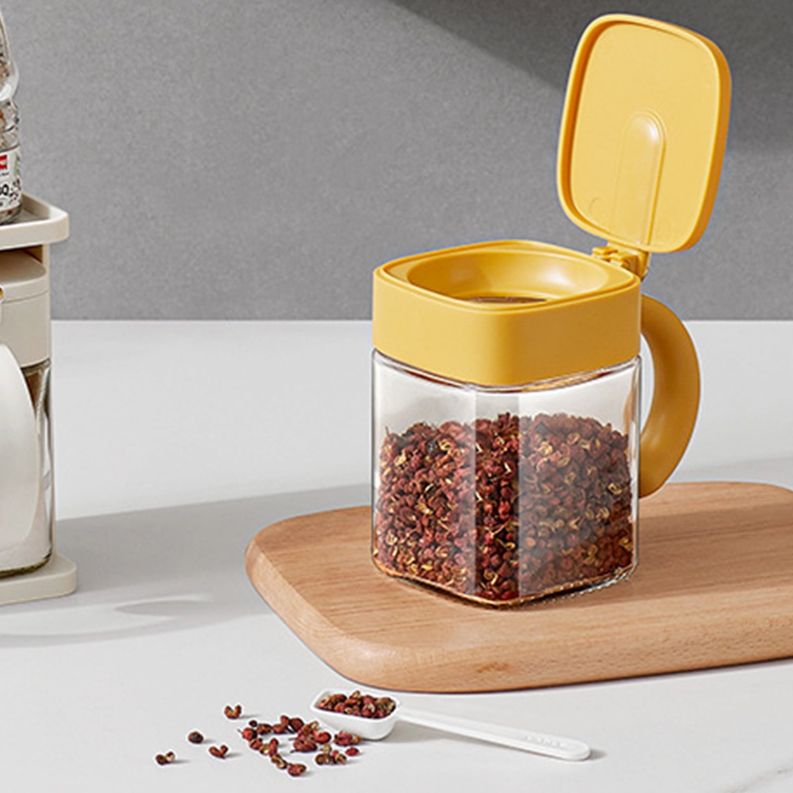 Spice Jars Storage, Glass Spice Bottles, Stackable Design, Transparent ...