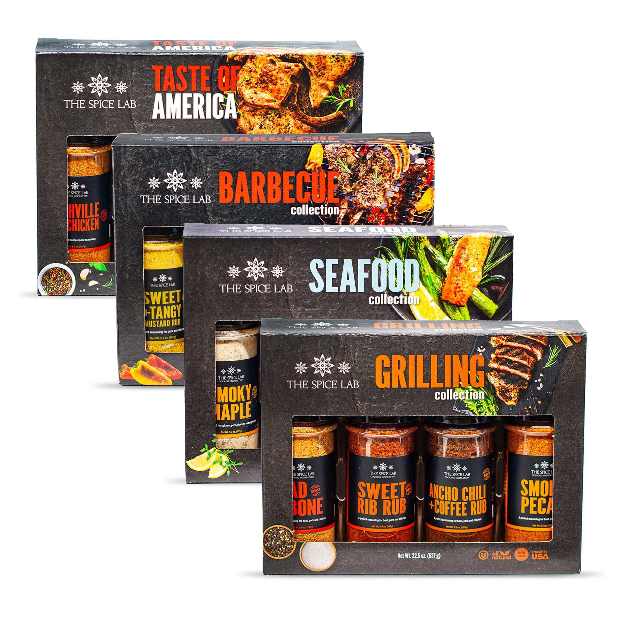 The Spice Lab Barbecue OKA4 Seasoning Complete Gift Set - 16-jar Spice ...