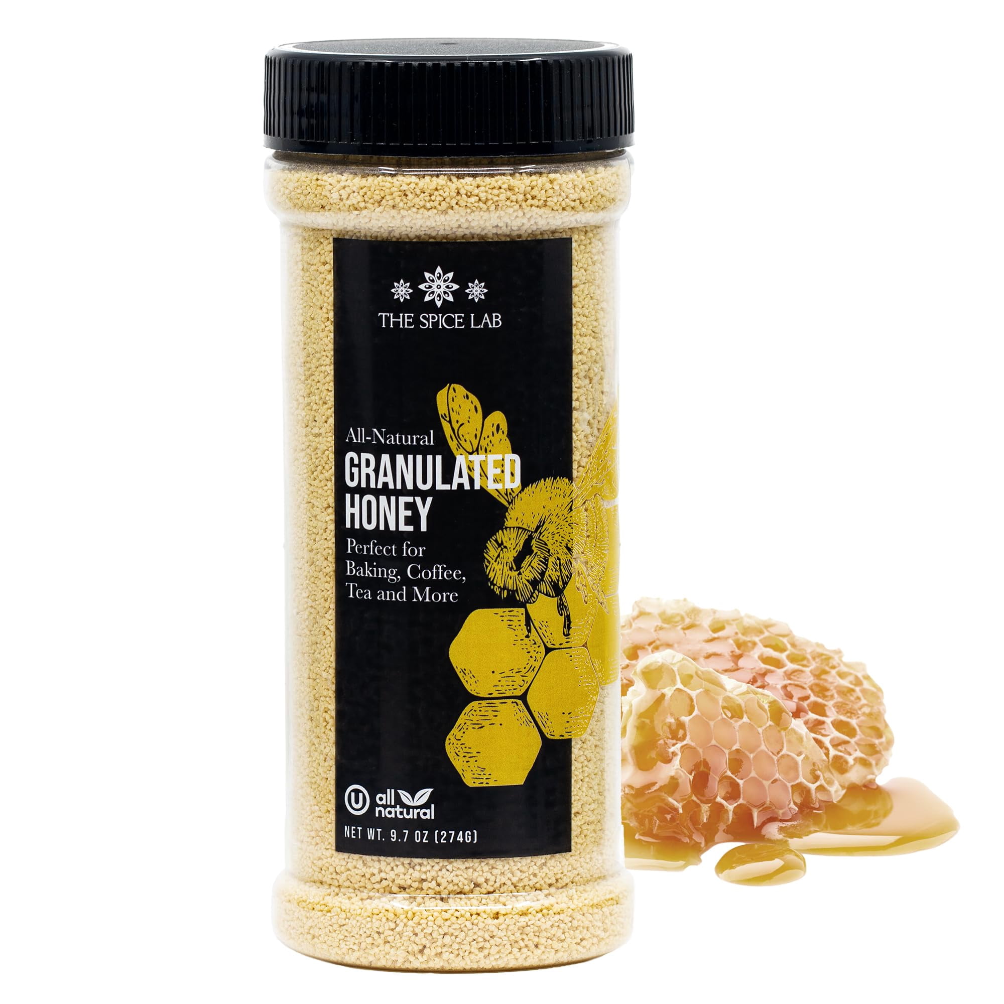 The Spice Lab Granulated GGA1 Honey (9.7 oz) - Raw Honey Powder ...