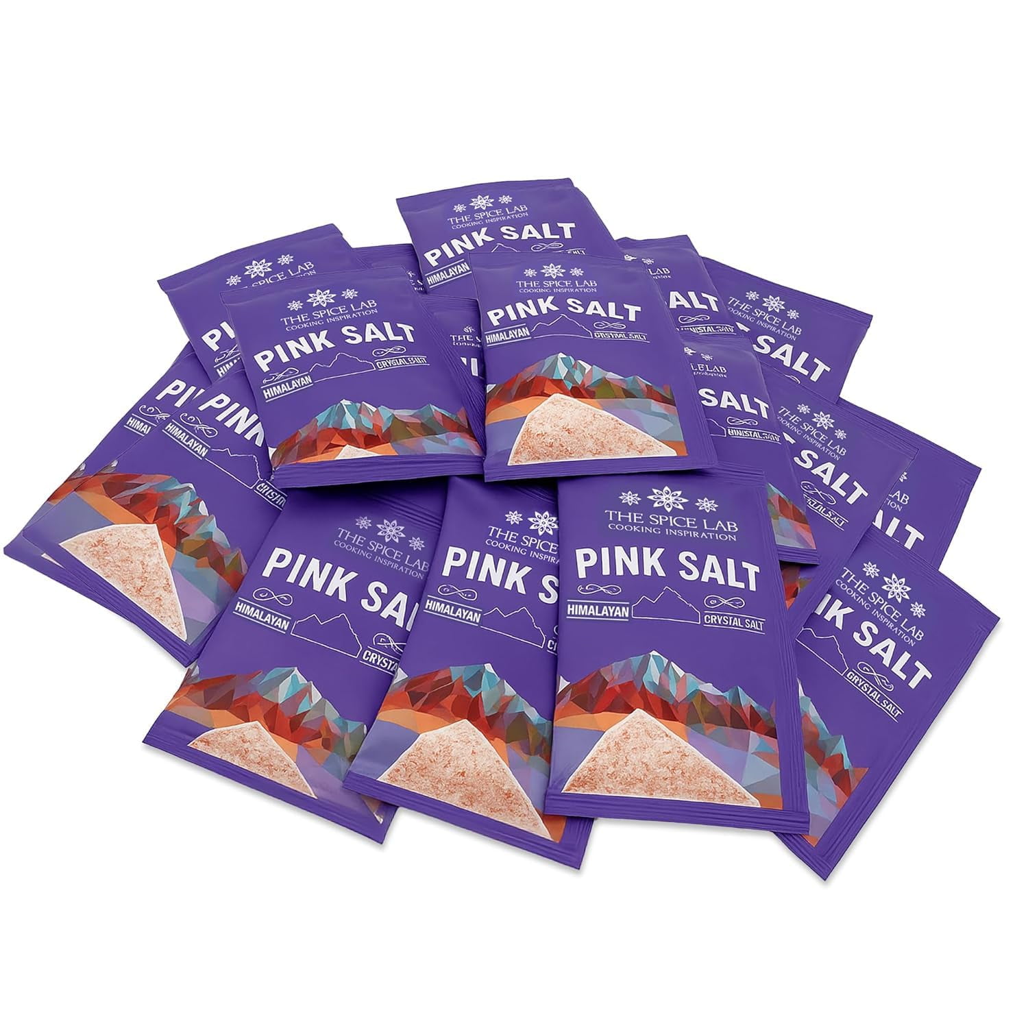 The Spice Lab Himalayan Pink Salt - Fine - 100 Salt Packets- Gourmet ...