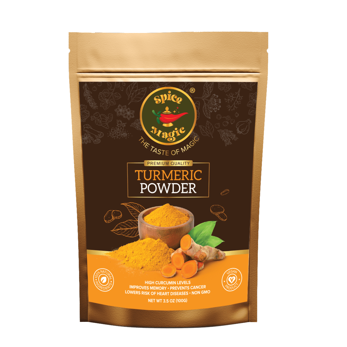 Spice Magic Turmeric Powder | Indian Whole Spice | 3.5oz (100g) 100% ...