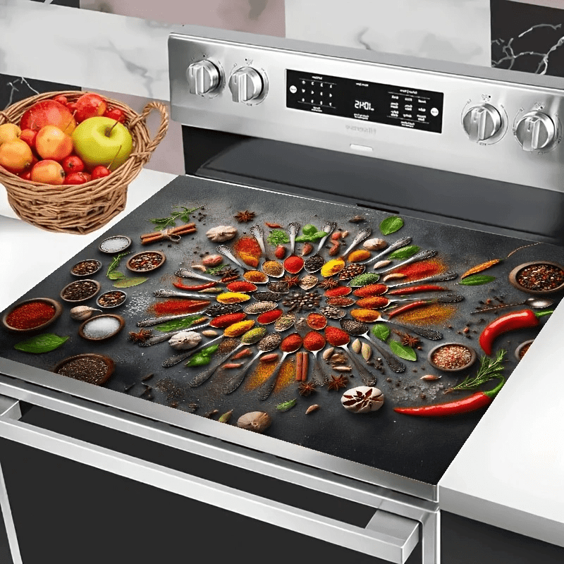 Spice Mandala Stove Cover Mat – Colorful Heat Resistant Kitchen Mat for ...