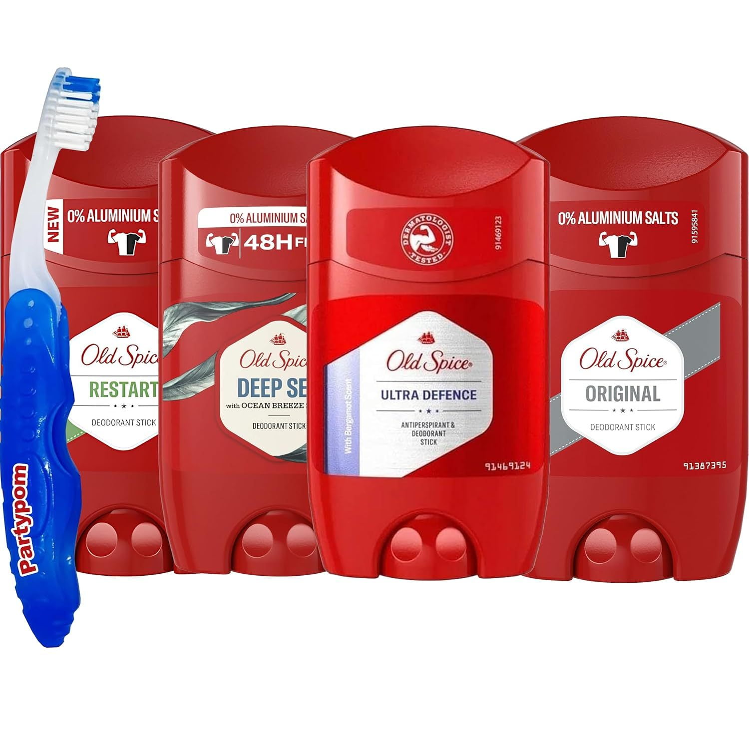 Spice Men's Variety Deodorant Stick, 4 Pack, Invisible Solid Deodorant ...