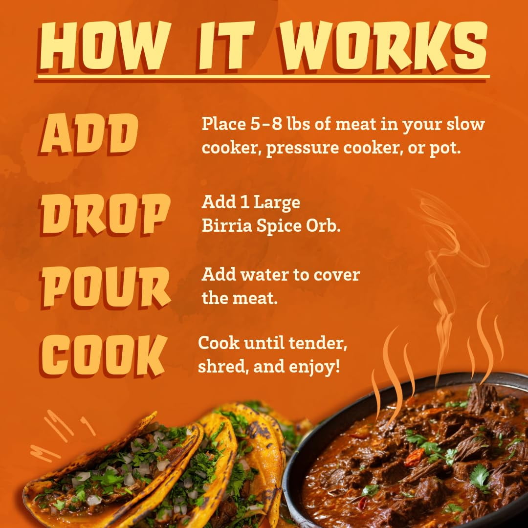 Spice Orbs Large Birria Bomb Spice Mix H2FSD2-Pack - Authentic Mexican ...