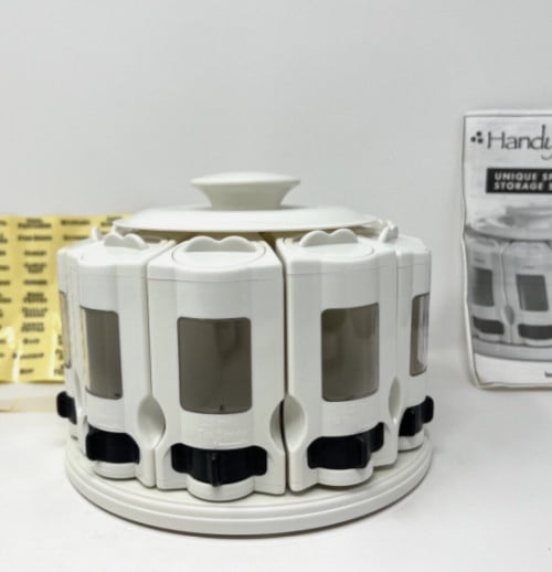 Spice Rack Carousel with Labels Round Turn Style New Kitchen Under ...