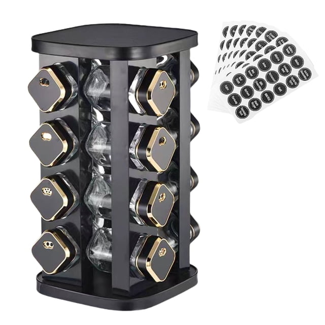 Spice Rack, Countertop Multifunctional Spinning Spice Rack With 16 ...