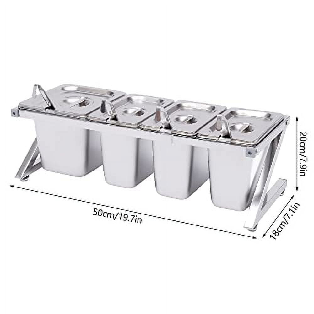 Spice Rack, Freestanding Stainless Steel Organizer Shelf with 3 1/9 ...