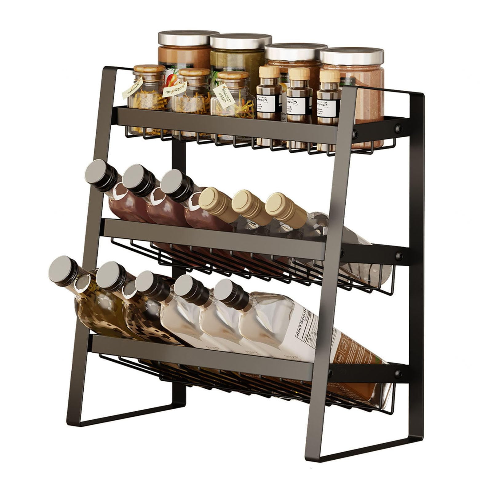 Spice Rack Organizer 3 Tier Shelf Seasoning Organizers and Storage Rack ...