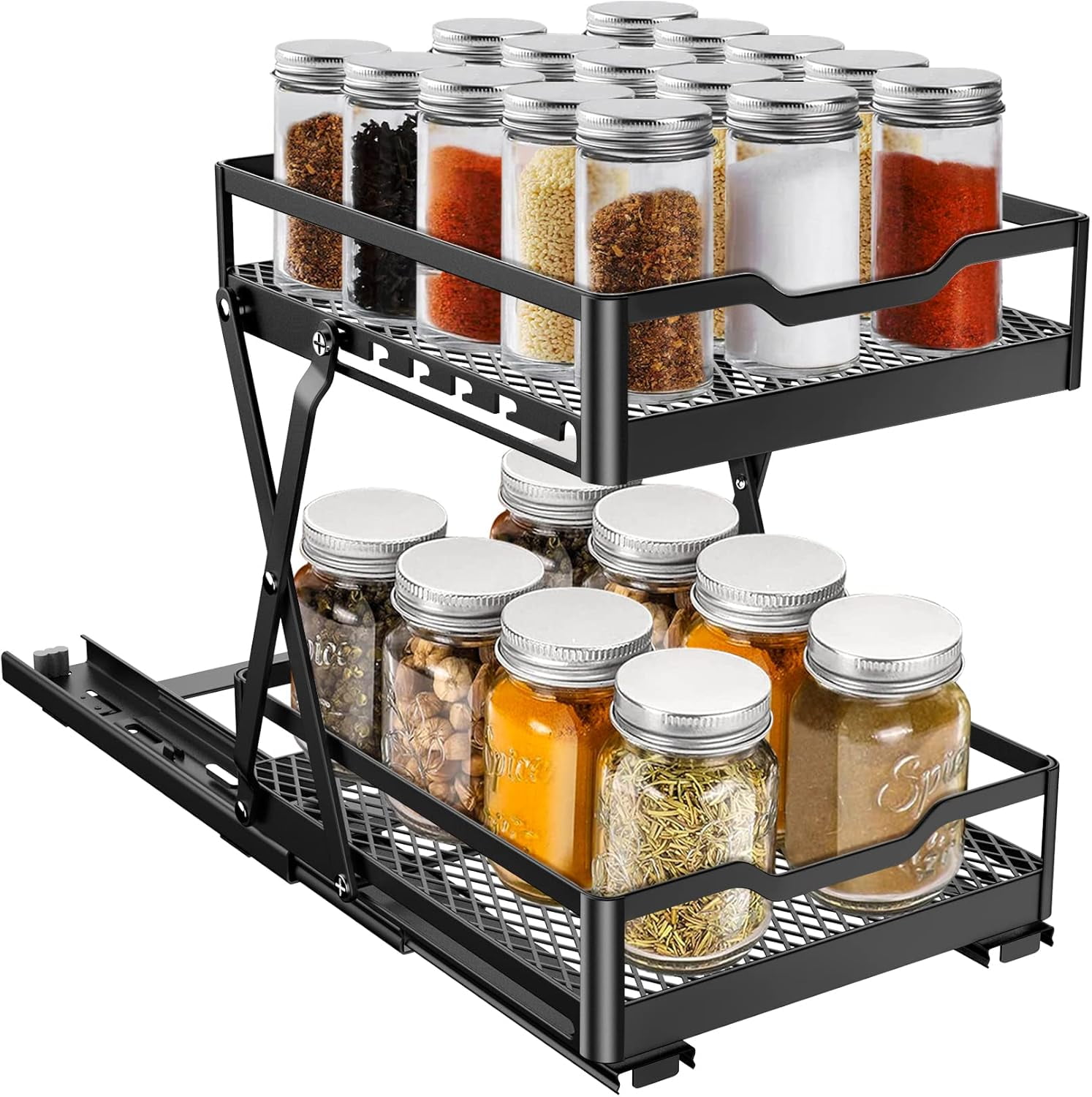 Spice Rack Organizer for Cabinet Seasoning Pull Out Pantry Kitchen ...