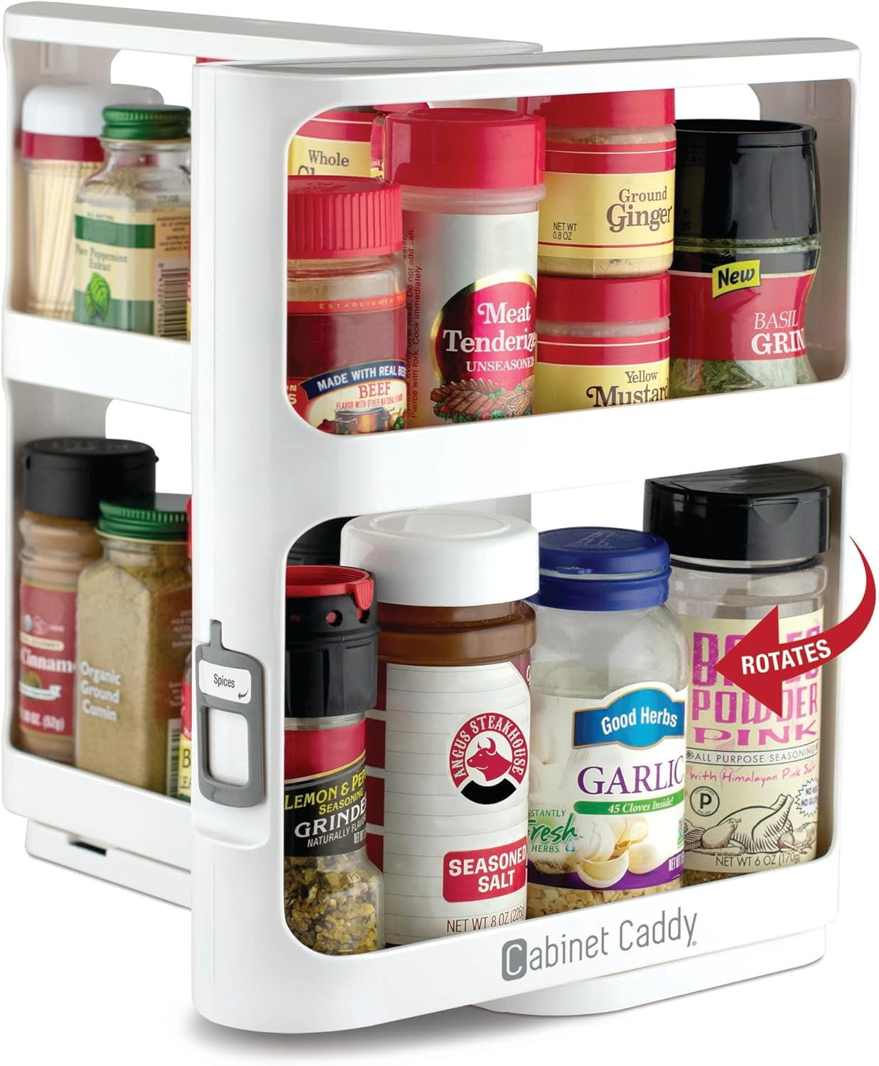Spice Rack Organizer for Cabinet - Slide & Rotate Kitchen Organizers ...