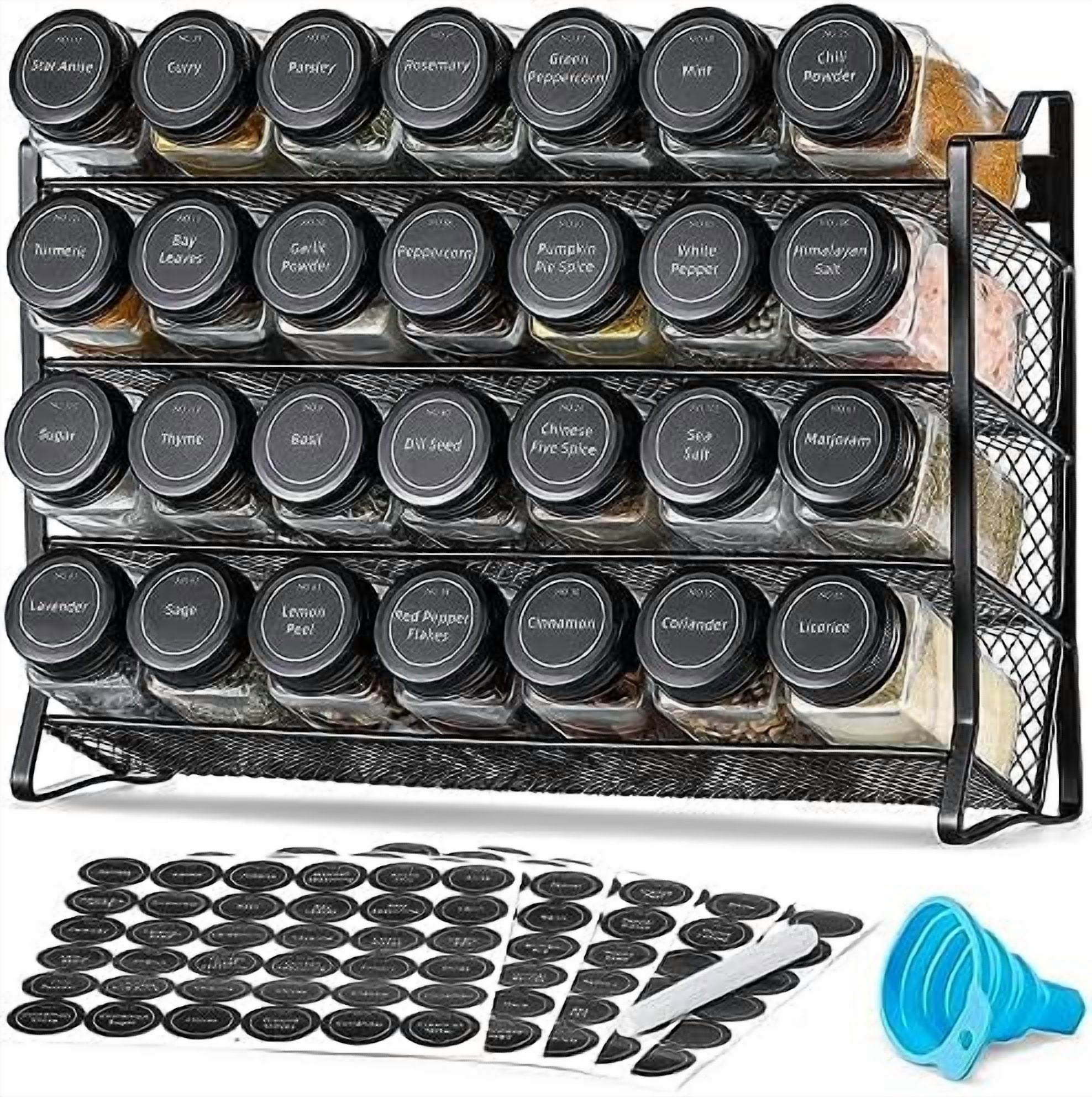 Spice Rack Organizer for Cabinet, Spice Organizer with 28 Empty Spice ...