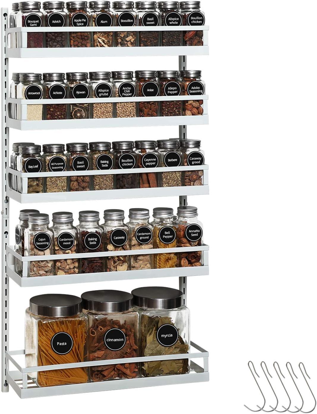 SpiceStor 20 Cabinet Door Spice Clips - Cupboard Rack Organizer ...