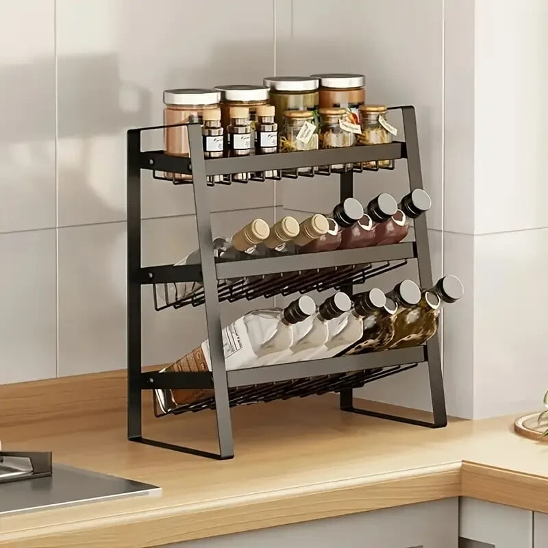 Spice Rack Organizer Countertop Holder, 3-Tier Standing Large Seasoning ...