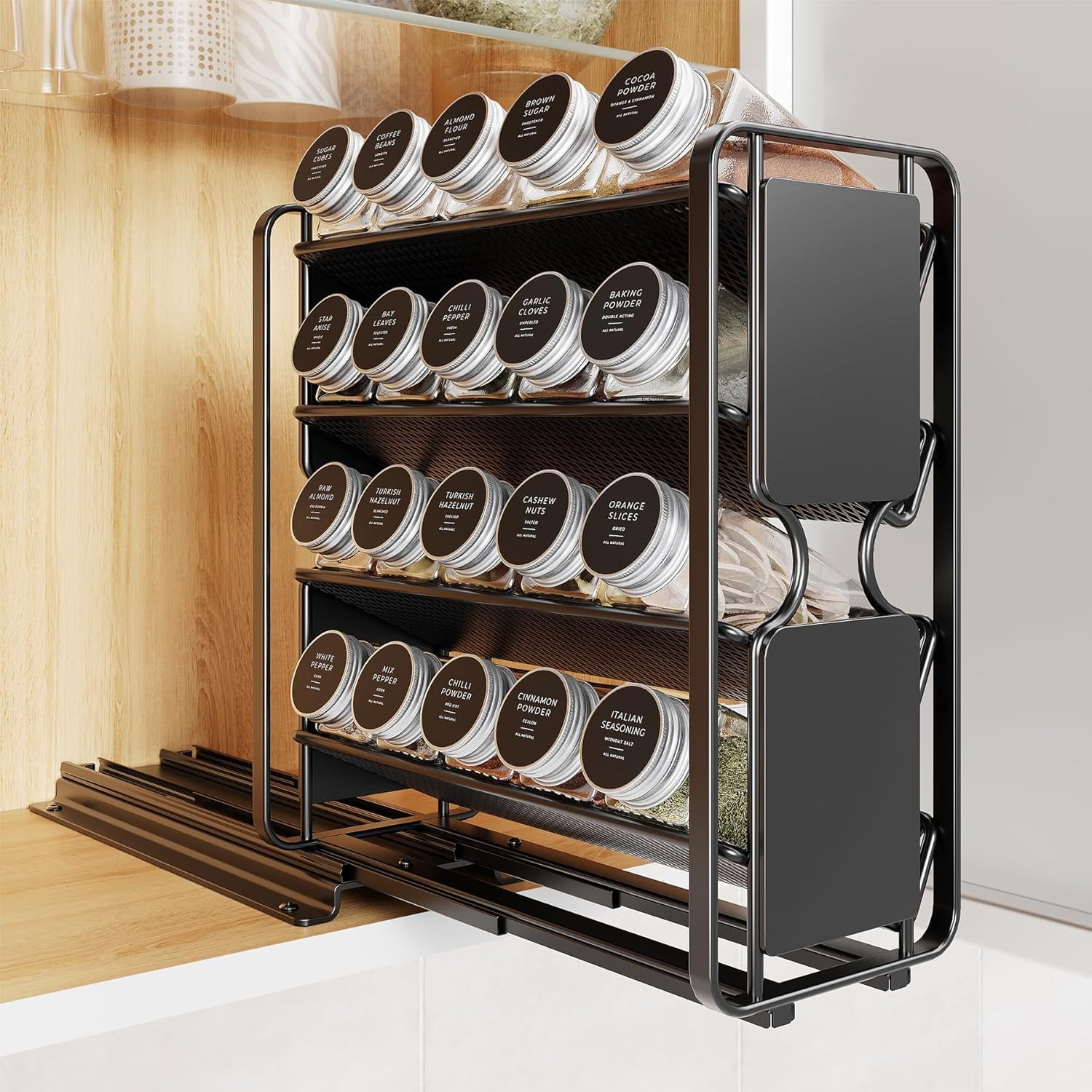 Spice Rack Organizer Drawer Cabinet: Pull Out Spice Seasoning ...
