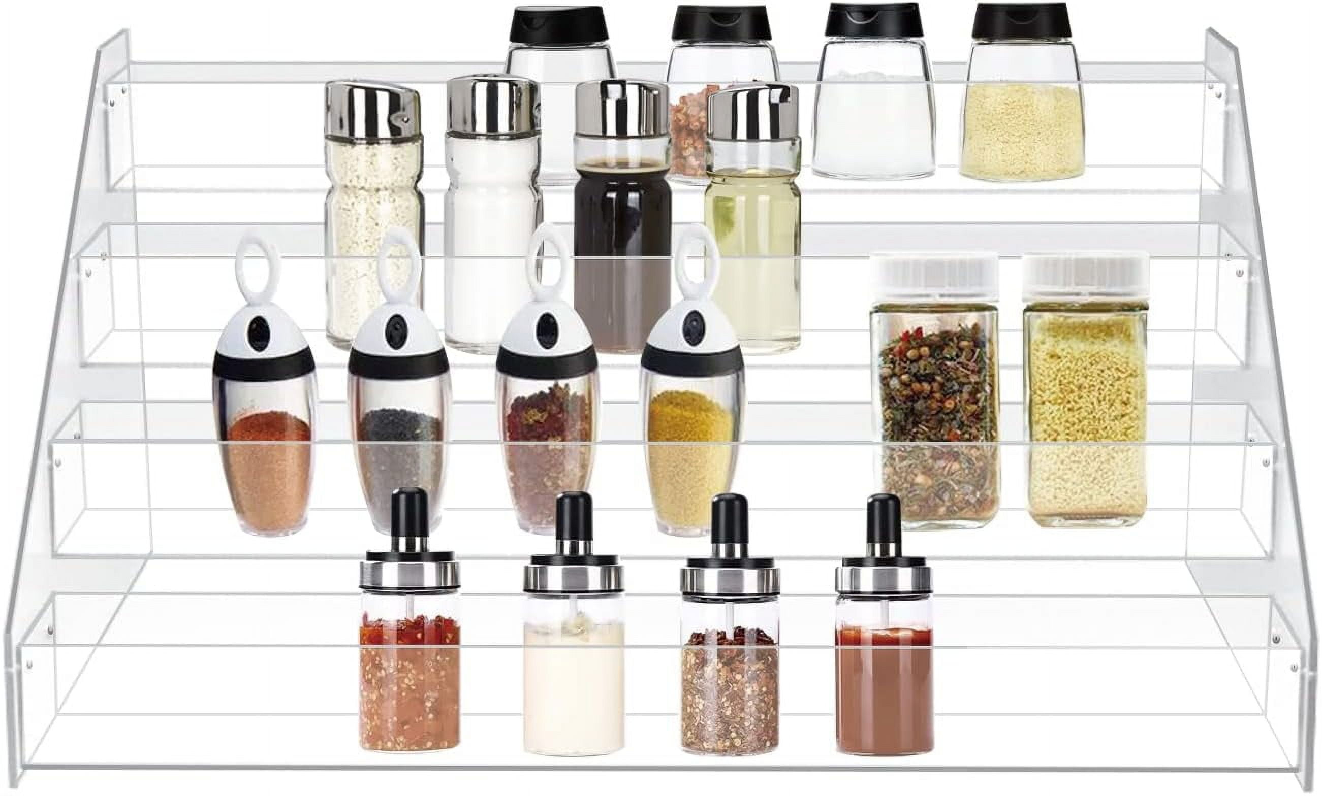 Spice Rack Organizer For Cabinet, Acrylic Tier Spice Shelf Can Storage ...