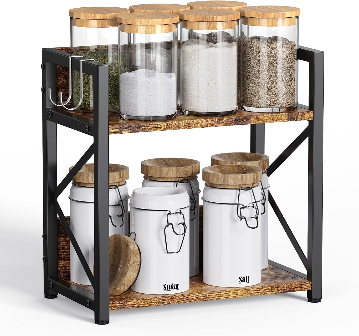 Spice-Rack-Organizer-Shelf for Kitchen Counter, 2 Tiers Coffee Bar ...