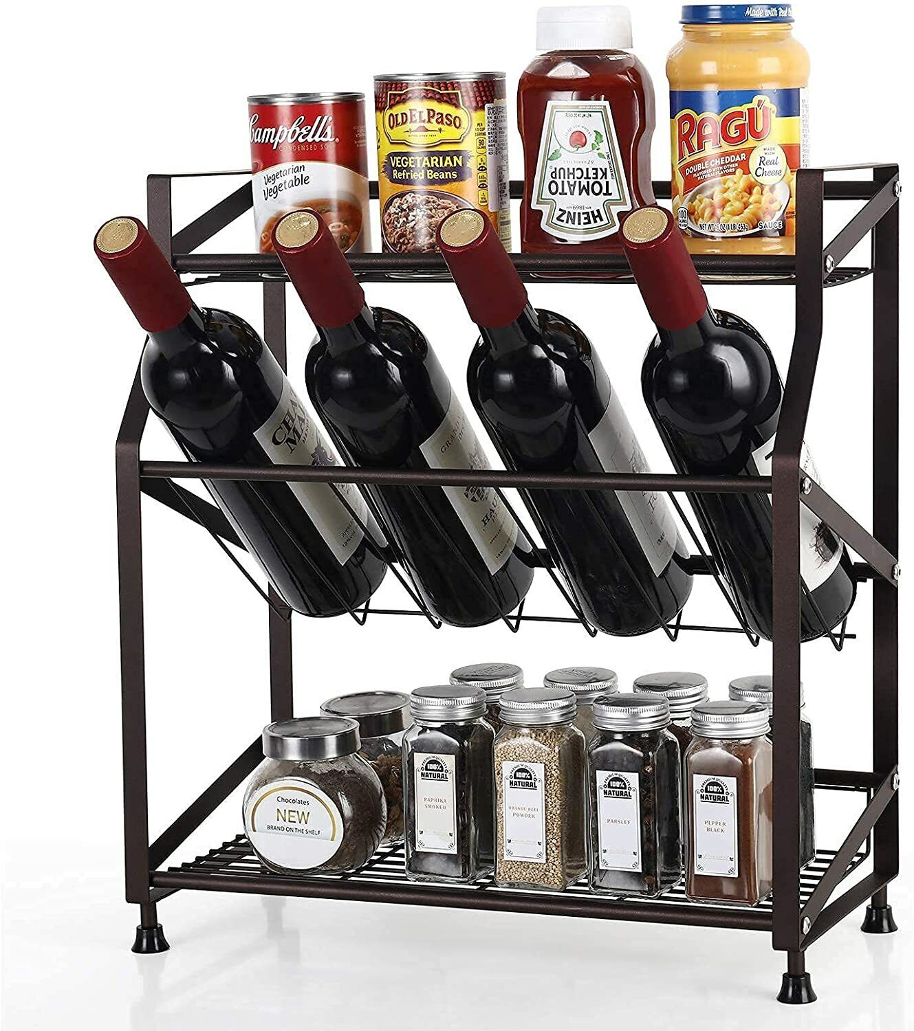 Spice Rack Organizer for Countertop Kitchen Storage Shelf, 3 Tier ...