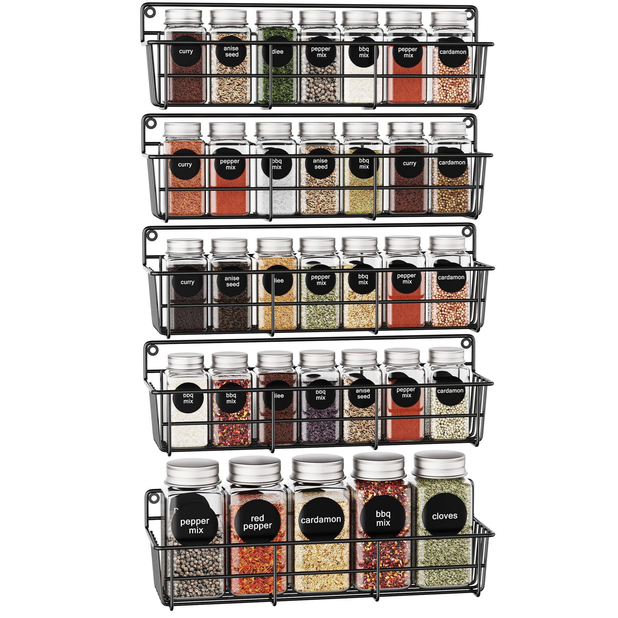 Large Metal Wall Mountable Spice Rack Seasoning Organizer - Walmart.com