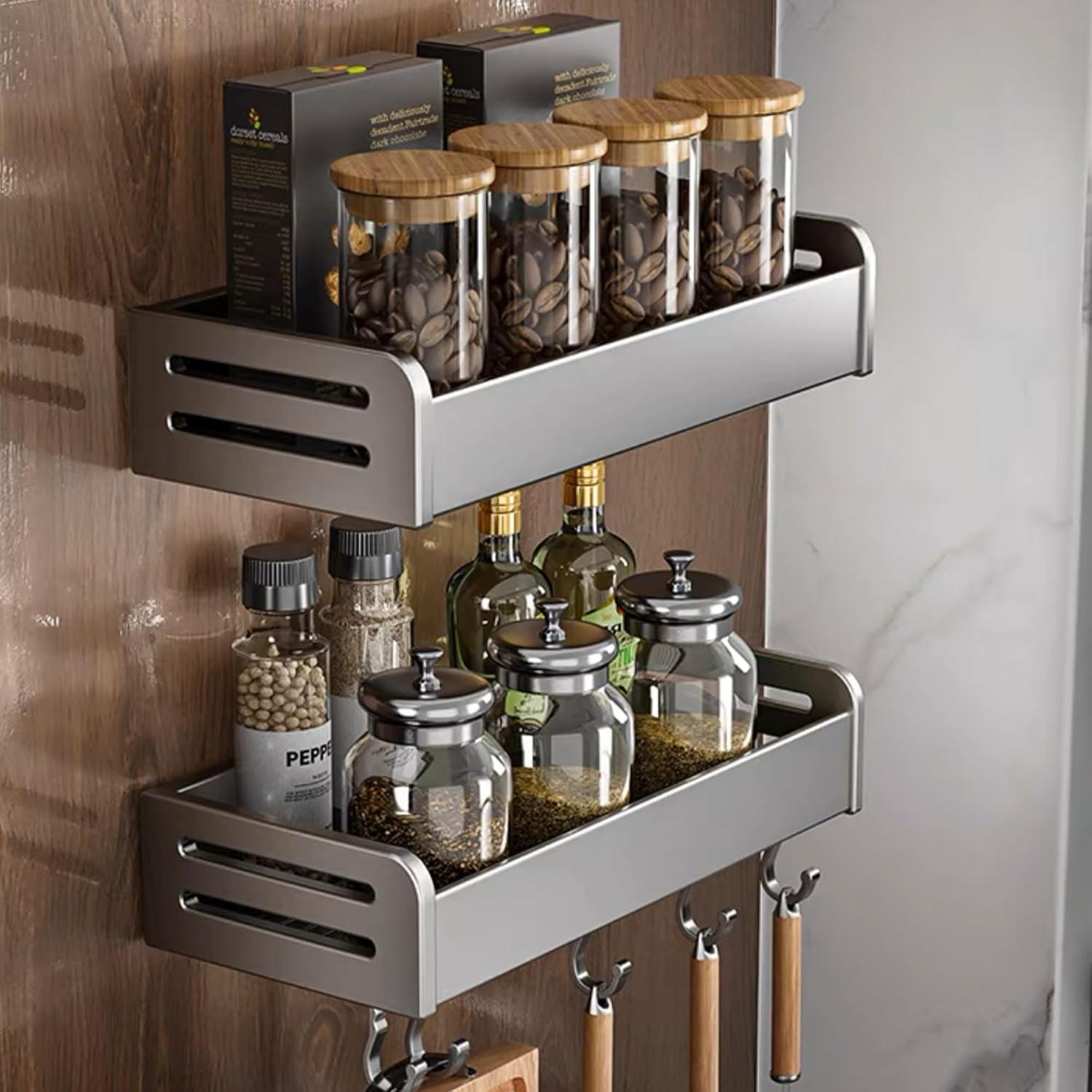 Spice Rack Wall Mount Spice Racks 16Inch Hanging Spice Rack Organizer ...