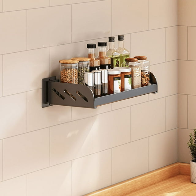 Spice Rack Wall Mount Spice Rack Organizer 12Inch Black Hanging Spice ...
