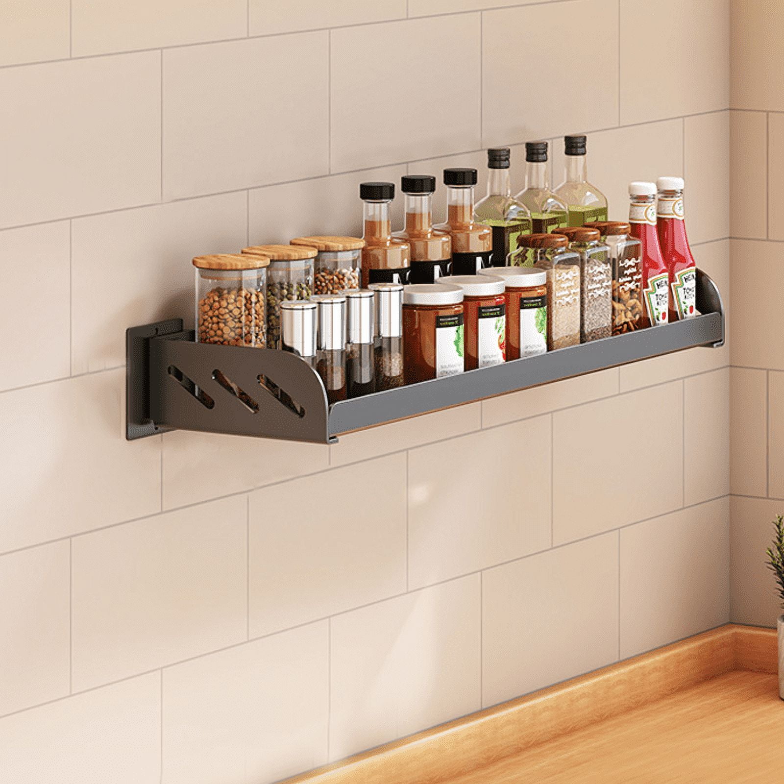 Spice Rack Wall Mount Spice Rack Organizer 20Inch Black Hanging Spice ...