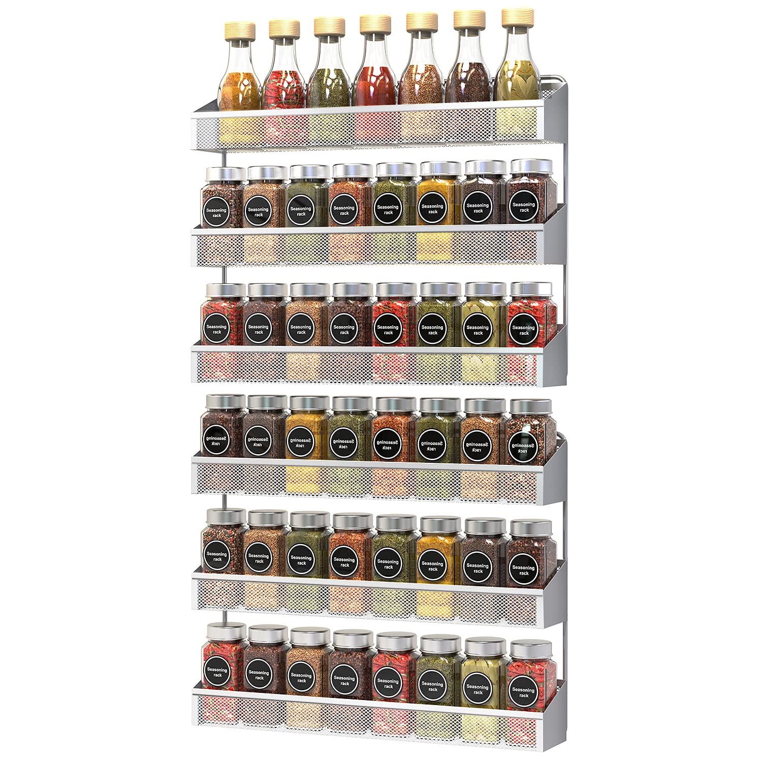 Spice Rack, Wall Mount Spice Storage Rack Hoom Decor Hanging Shelf for ...