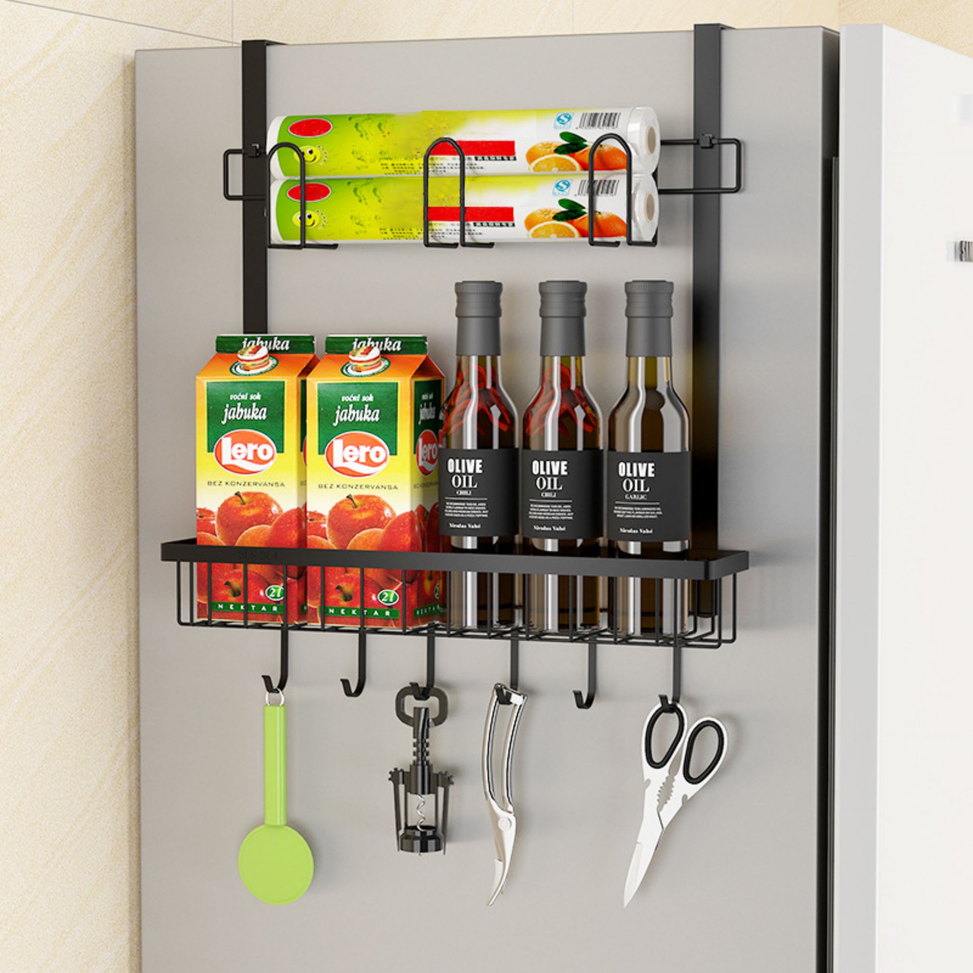 Spice Rack for Refrigerator Hanging Spice Racks Organizer 2 Tier Spice ...