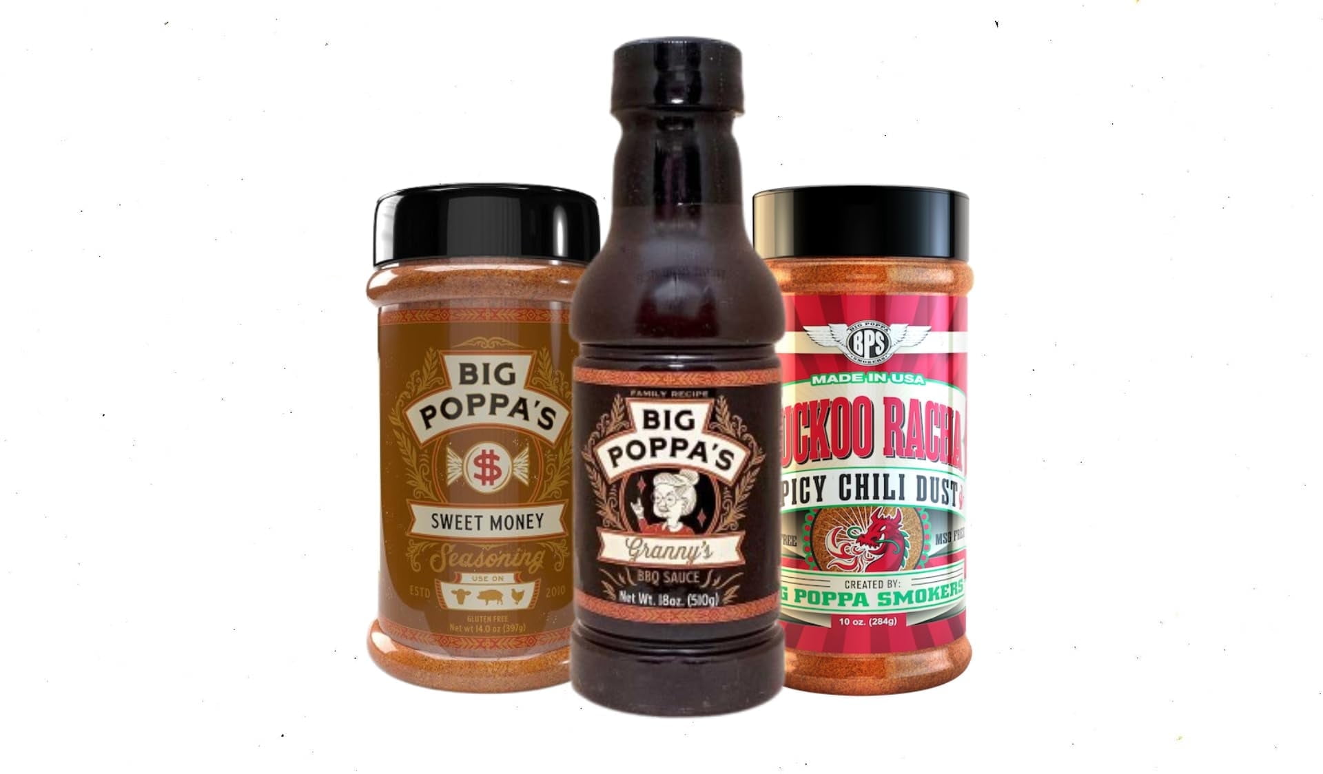 Spice & Sauce Celebration Set: Cuckoo Racha, Granny's BBQ Sauce & Sweet ...
