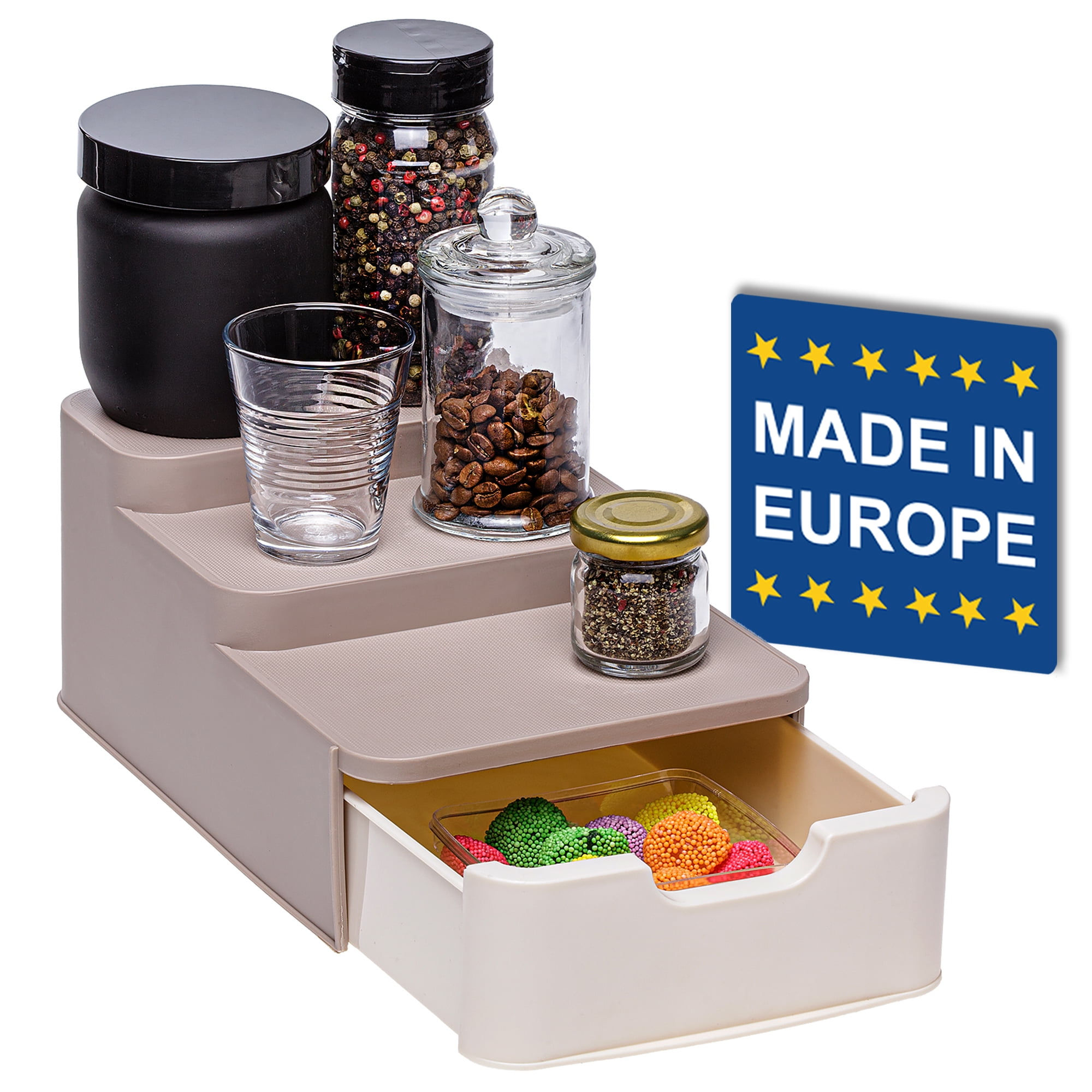 Spice Shelf Organizer for Cabinet or Countertop, 3 Tiered Spice Rack ...