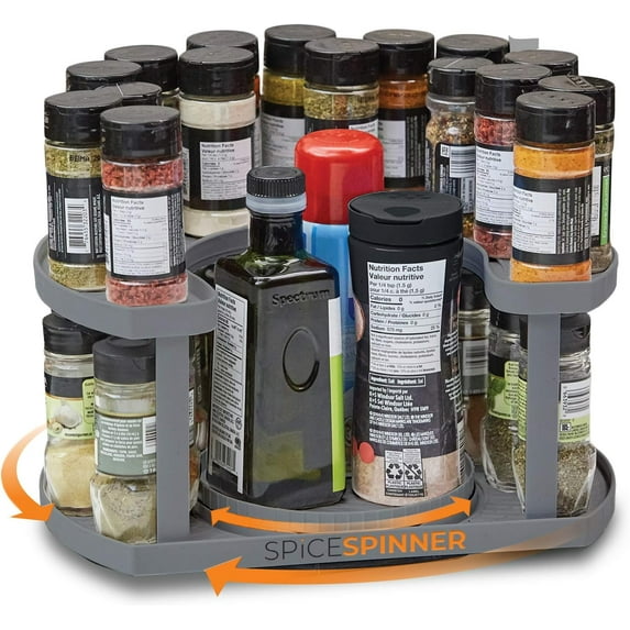 Spice Spinner Two-Tiered Spice Organizer & Holder That Saves Space, Keeps Everything Neat ...