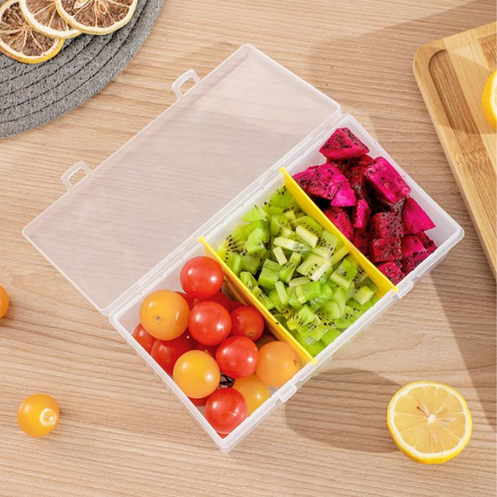 Spice Storage Box Organizer | 3-Compartment Multi-Cell Container with ...