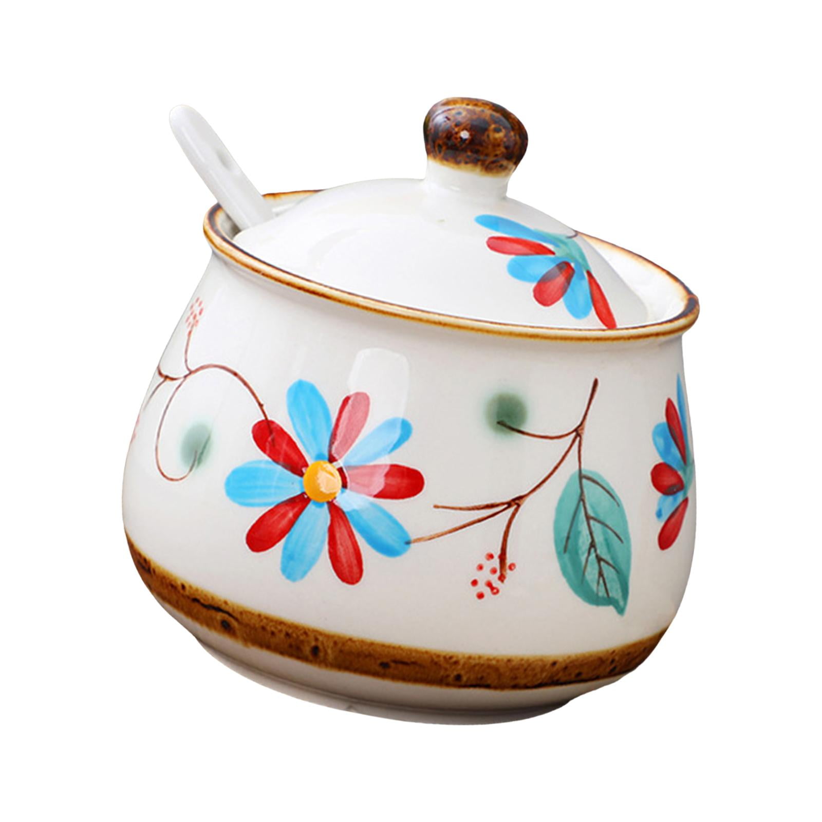 Spice Storage Container, Salts Container, Ceramic Condiment Pot ...