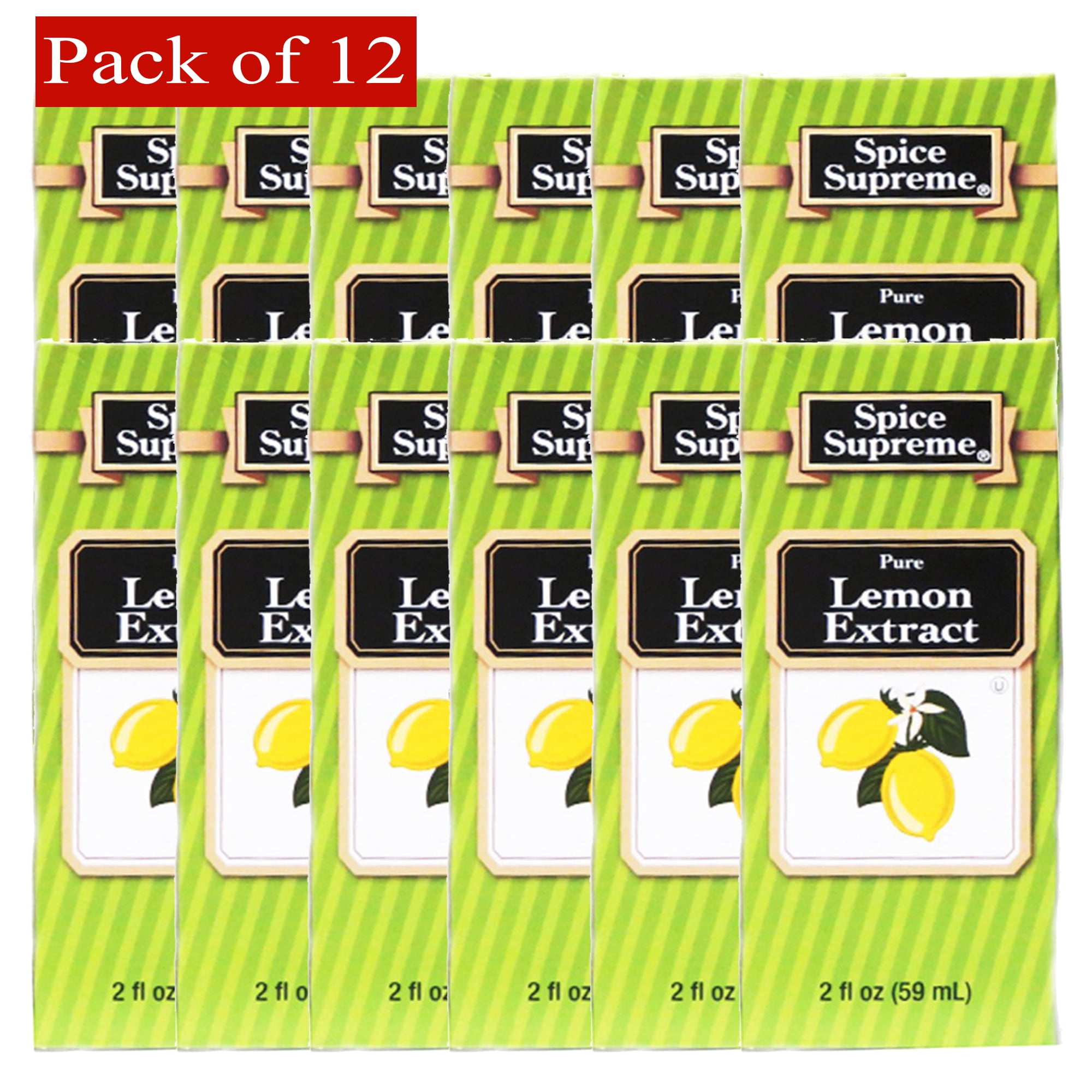 Spice Supreme Pure Lemon Flavor Liquid Extract, 59ml - Pack of 12, Made ...